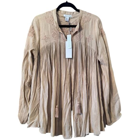 Rachel Zoe | Tops | Rachel Zoe Bohemian Embroidered Tassel Neck Swing ...
